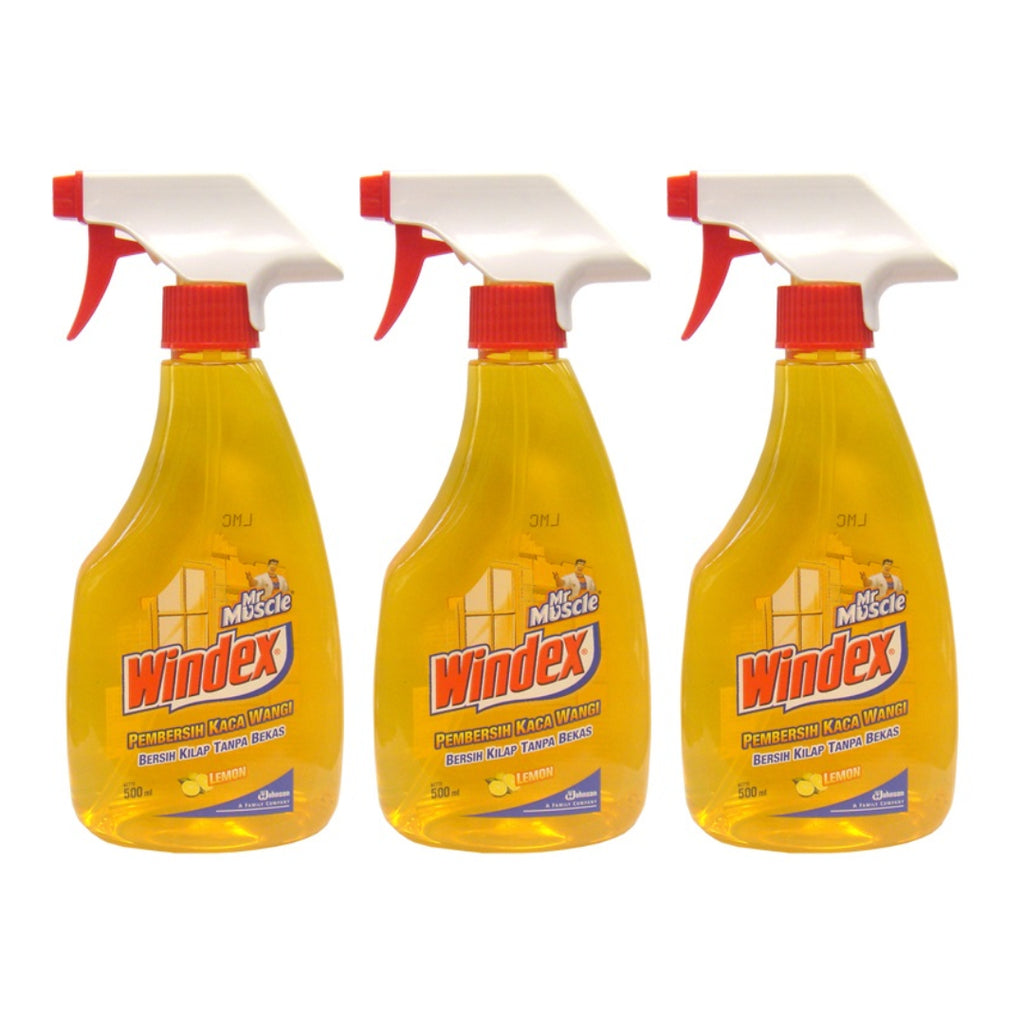 Windex Cleaner Spray Bottle - Lemon (Yellow) 500ml (Pack of 3) – MarketCOL
