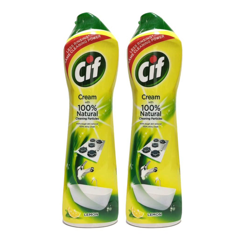 Cif Lemon Cream With 100% Natural Cleaning Particles, 250ml (Pack of 2 ...