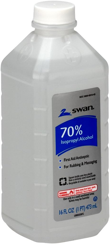 Swan 70% Isopropyl Alcohol First Aid Antiseptic, 16oz. (473ml) (Pack o ...