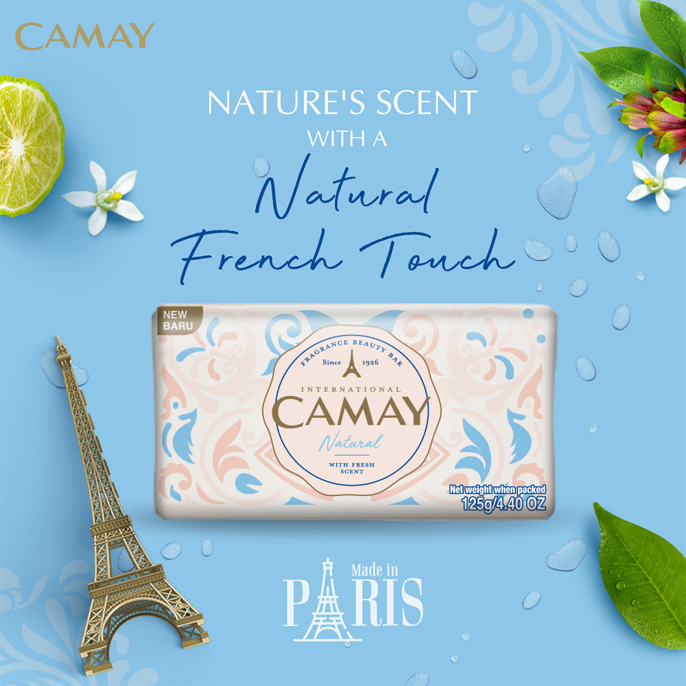International Camay Natural Fresh Scent Soap, 3 Bars x 4.4oz Each ...