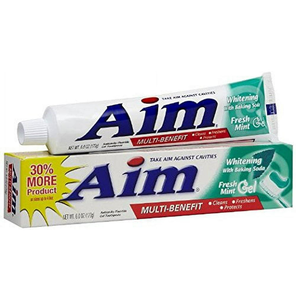 Aim Whitening Fresh Mint With Baking Soda Gel Toothpaste, 5.5oz – MarketCOL