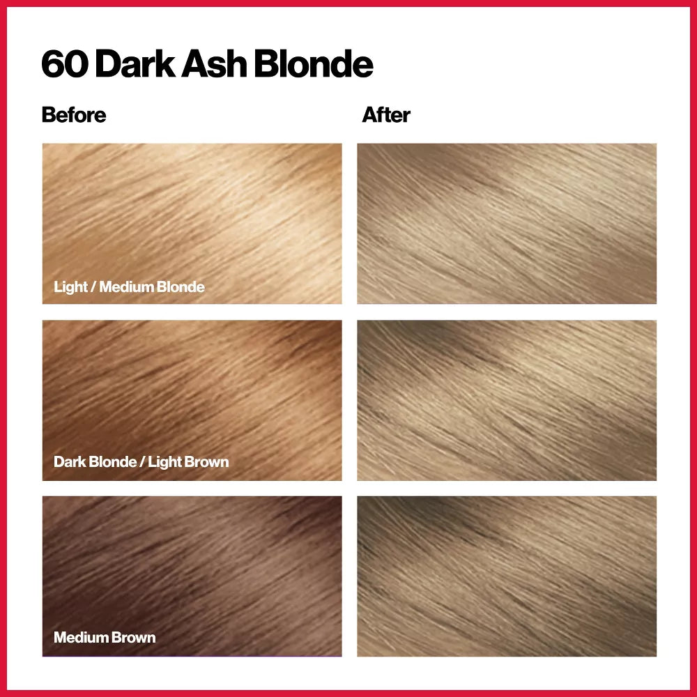 Revlon ColorSilk Beautiful Hair Color - 60 Dark Ash Blonde (Pack of 12 ...