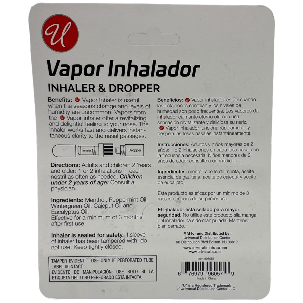 2-IN-1 Double Action Vapor Inhaler + Dropper (Non-Medicated), 2ml ...