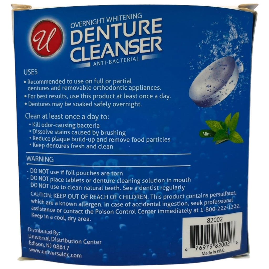 Overnight Whitening Anti-Bacterial Denture Cleanser, 20 Tablets – MarketCOL