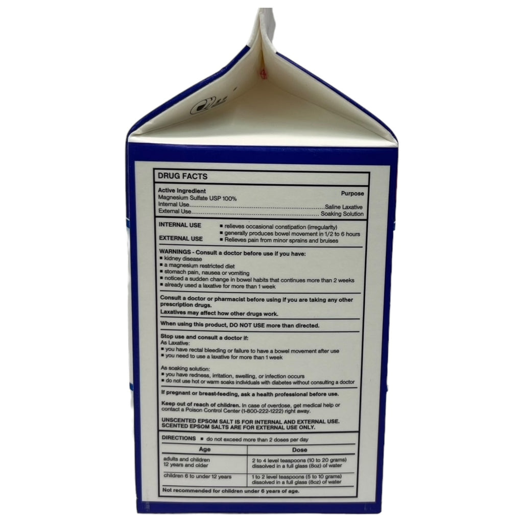 Regular Natural Epsom Salt Magnesium Sulfate U.S.P., 1lb (454g) (Pack ...