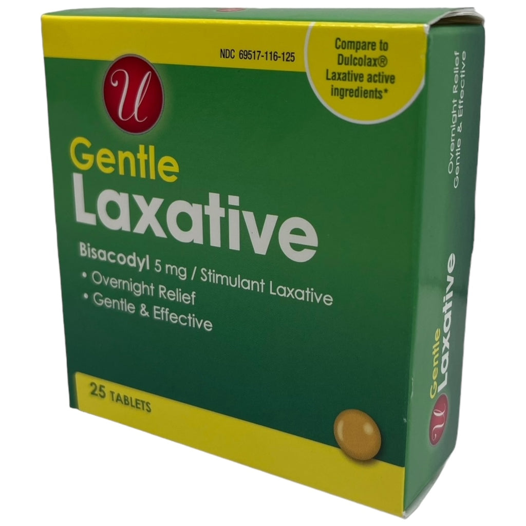 Gentle Laxative Bisacodyl 5mg Stimulant Laxative, 25ct. (Pack of 3 ...
