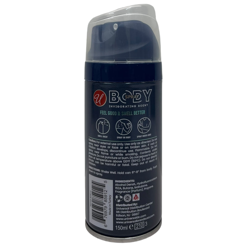 Invigorating Ocean Scent 24 Hour Body Spray For Men, 3.5oz. (150ml ...