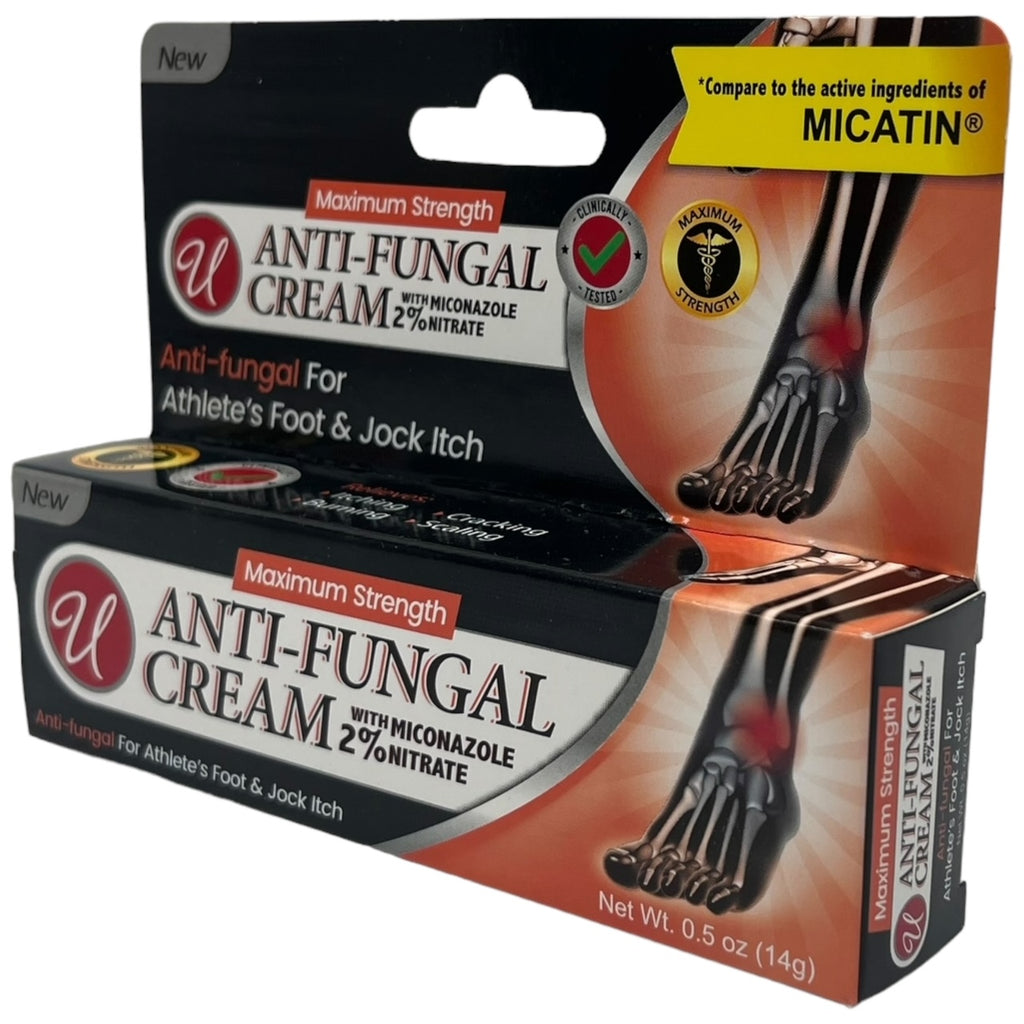 Anti-Fungal Cream 2% Miconazole Nitrate Max Strength, 0.5oz (14g ...