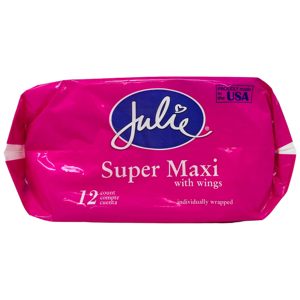 Julie Super Maxi Pads with Wings (Unscented), 12 Count – MarketCOL