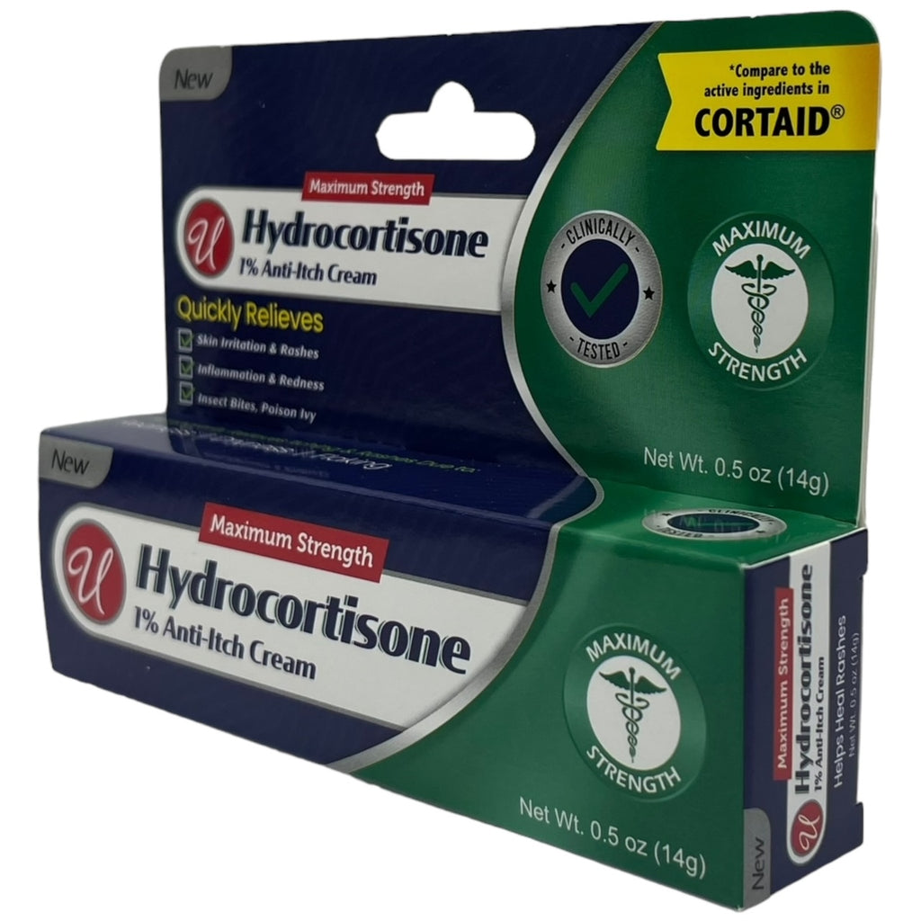 Hydrocortisone 1% Anti-Itch Cream Maximum Strength, 0.5oz (14g) (Pack ...