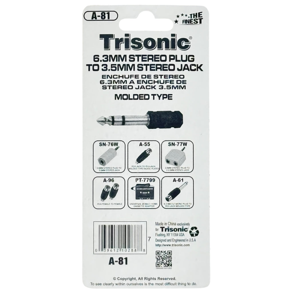 6.3mm Stereo Plug to 3.5mm Stereo Jack – MarketCOL