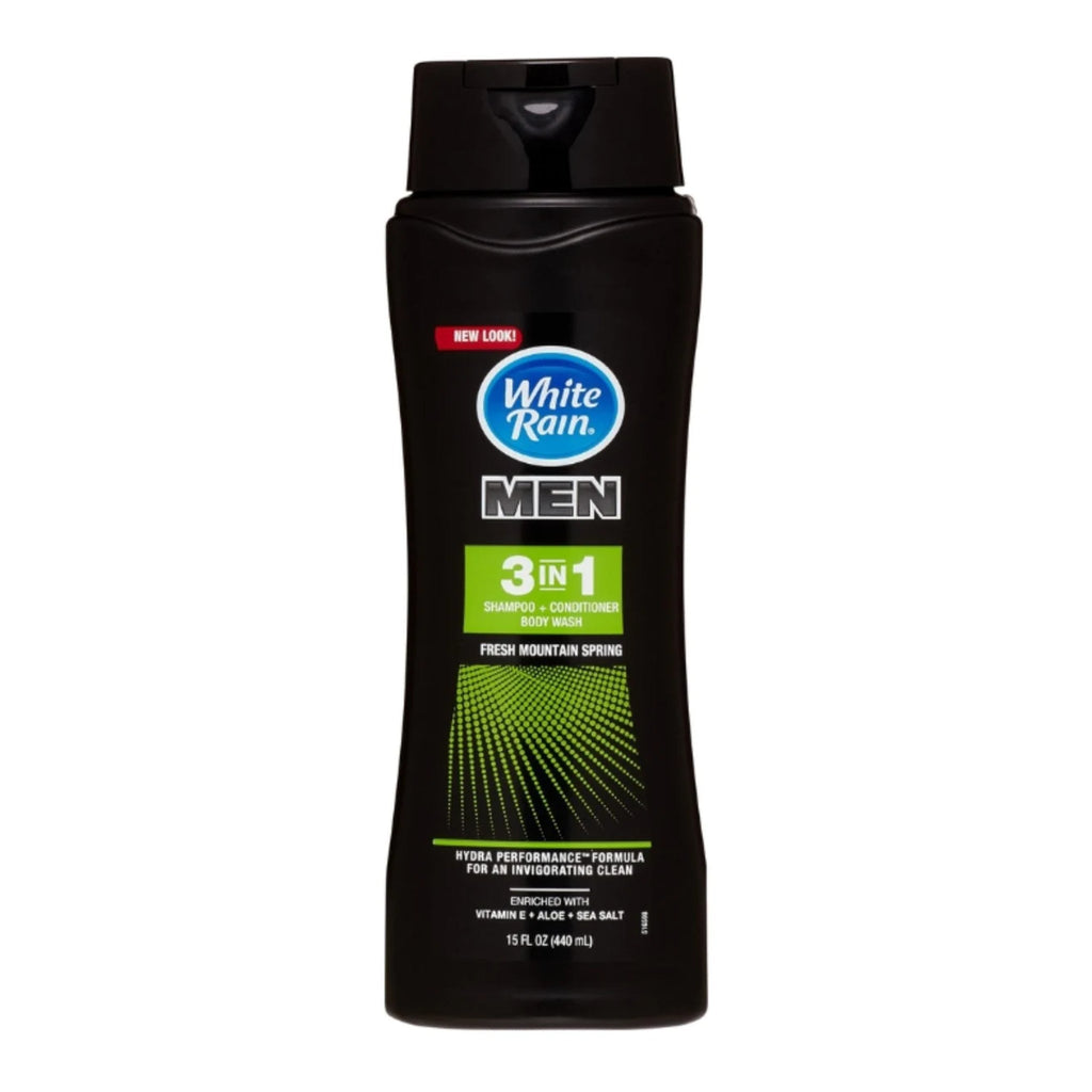 White Rain Men 3-In-1 Mountain Spring Shampoo Conditioner Wash 15oz (P ...