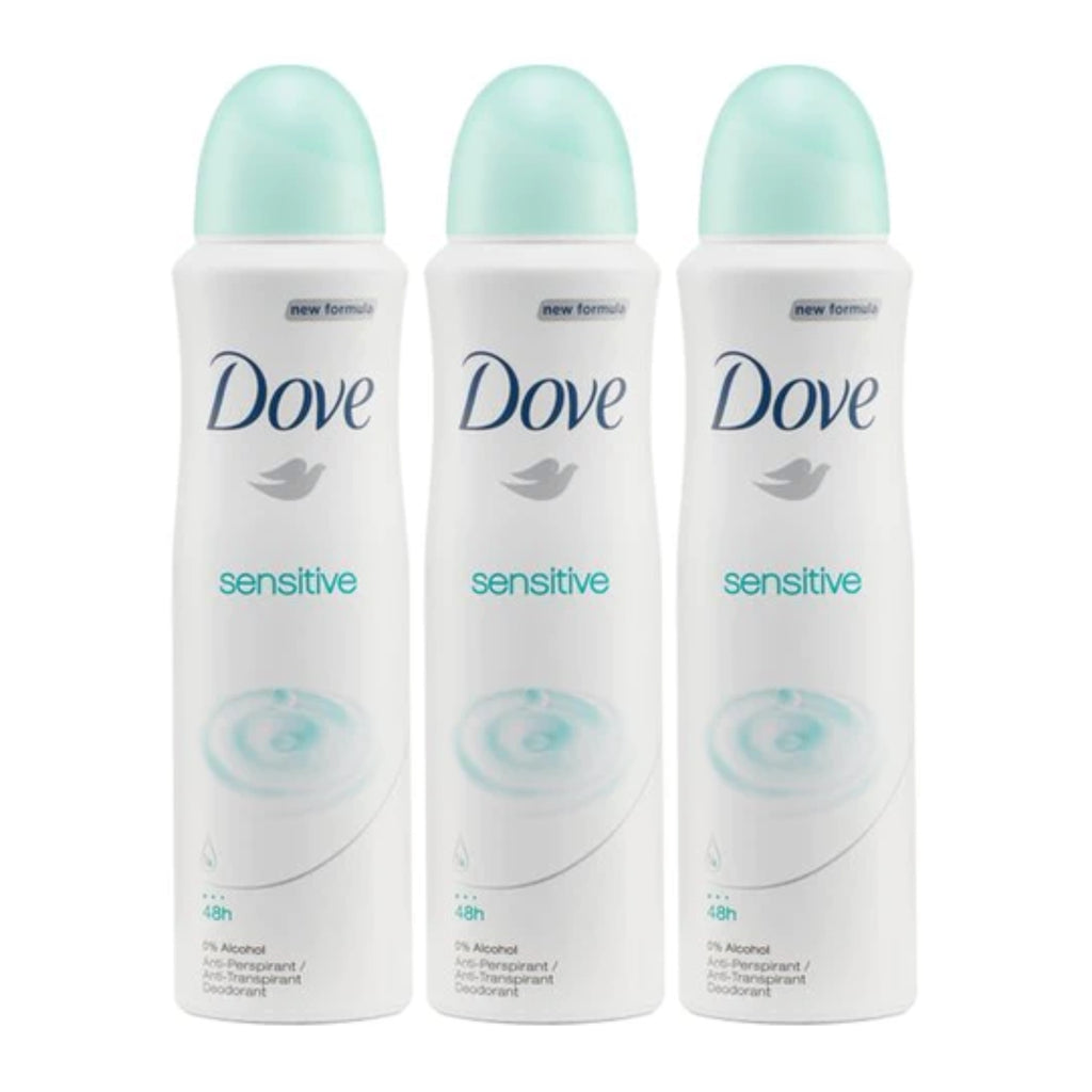 Dove Sensitive Anti-Perspirant Deodorant Body Spray, 150 ml (Pack of 3 ...