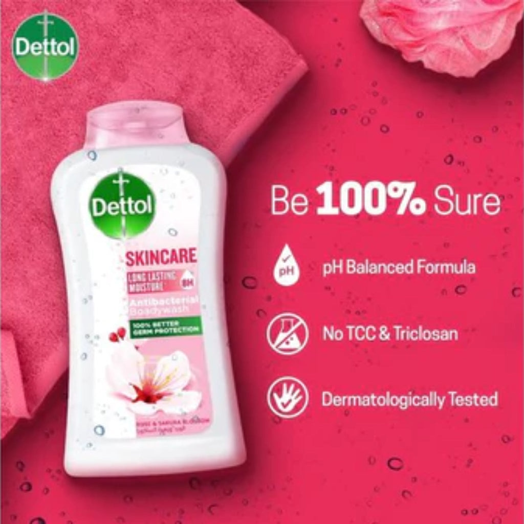 Dettol Skincare Antibacterial Body Wash Rose & Sakura Blossom, 300g (P ...