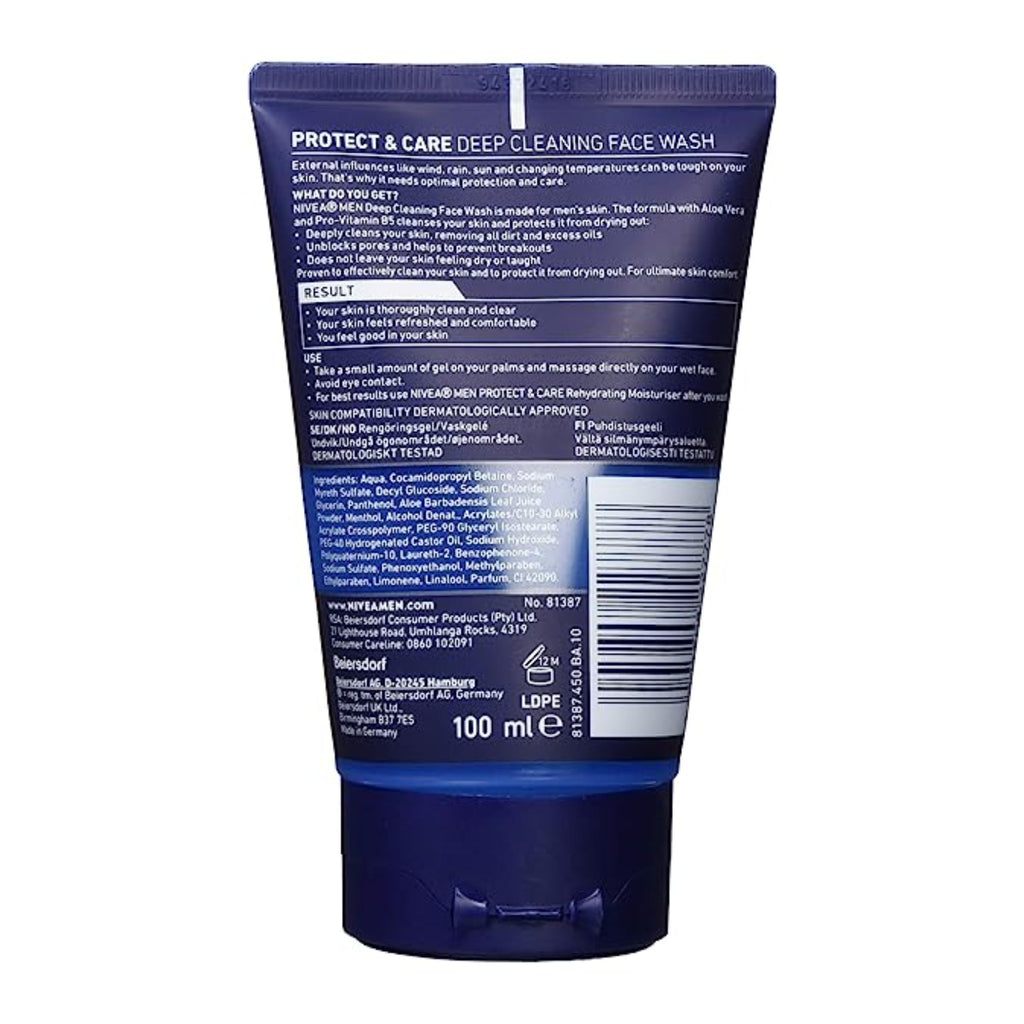 Nivea Men Hydramax Deep Cleansing Foam Vit E + Aloe, 100g (Pack of 6 ...