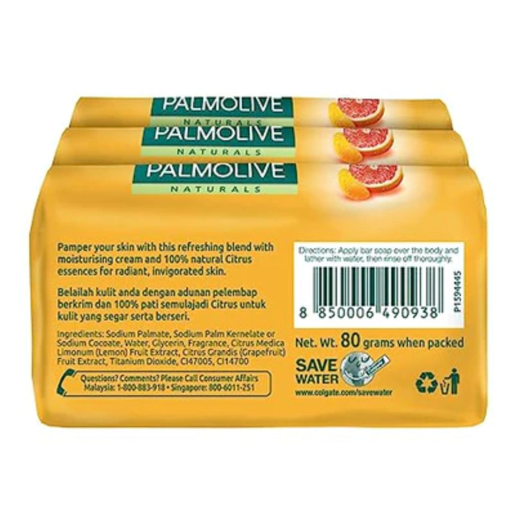 Palmolive Fresh & Moisture Citrus & Cream Soap, 3 Bars x 80g Each ...