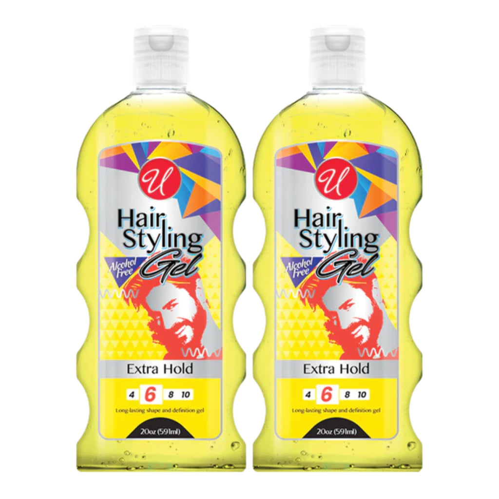 Extra Hold #6 Hair Styling Gel (Alcohol Free), 20oz (519ml) (Pack of 2 ...