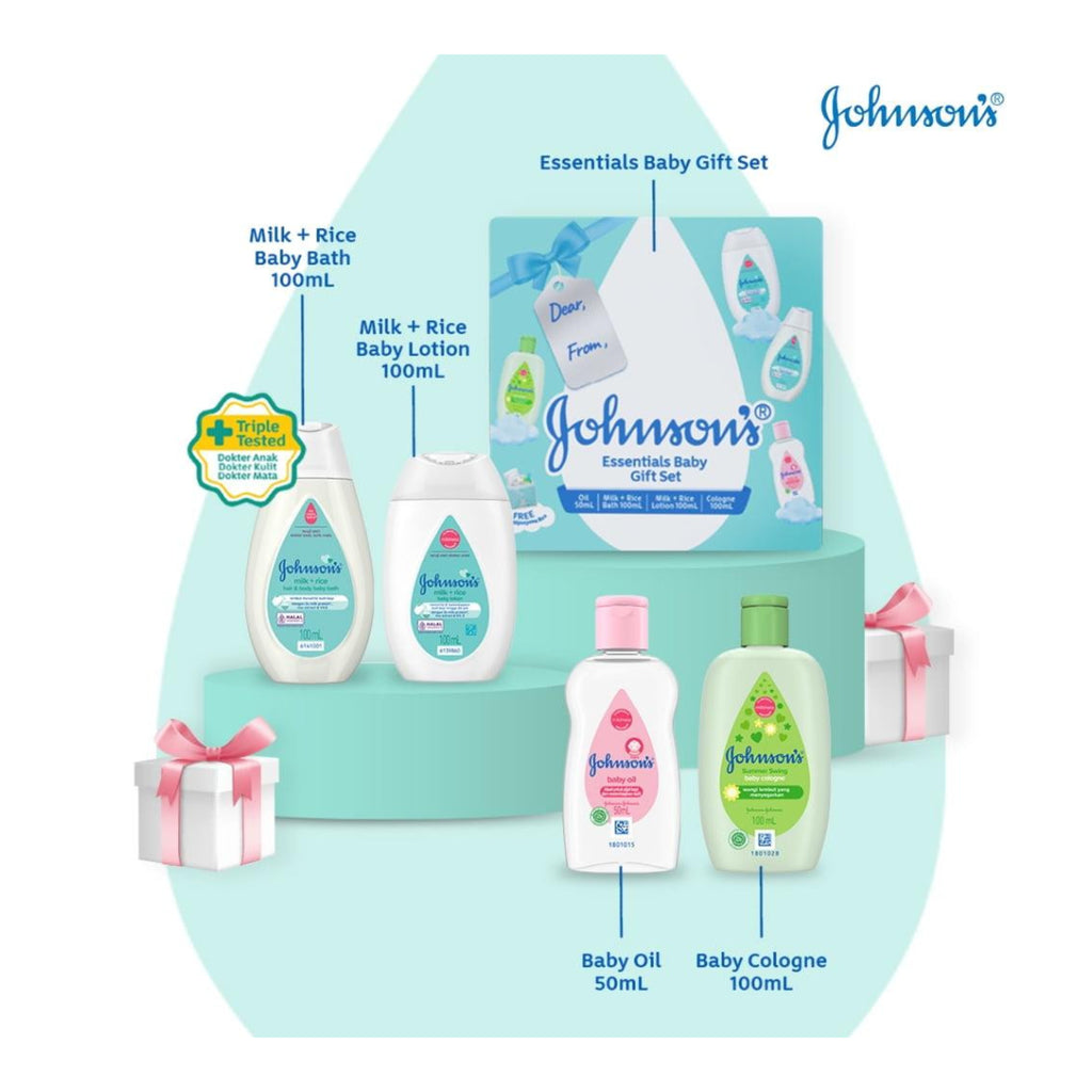 Johnson's Essentials Baby Gift Set Baby Gift Box - 4 Piece Gift Set ...