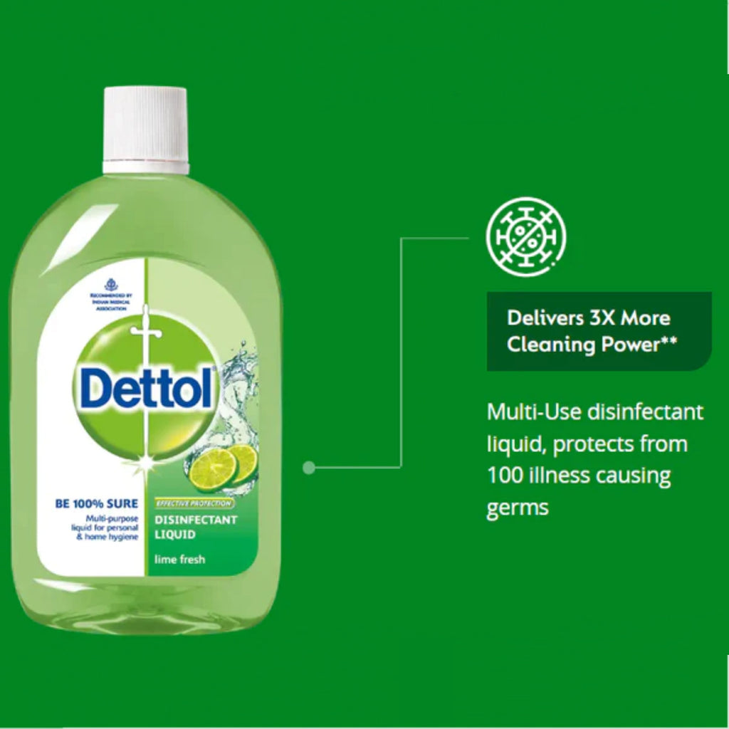 Dettol Multi-Purpose Disinfectant Liquid - Lime Fresh, 200ml (Pack of ...