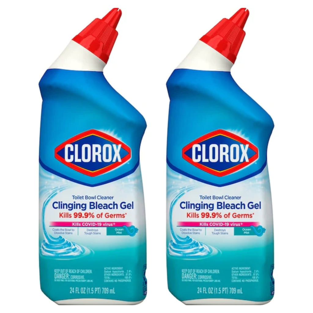Clorox Toilet Bowl Cleaner Clinging Bleach Gel - Ocean Mist, 24 Oz (Pa ...