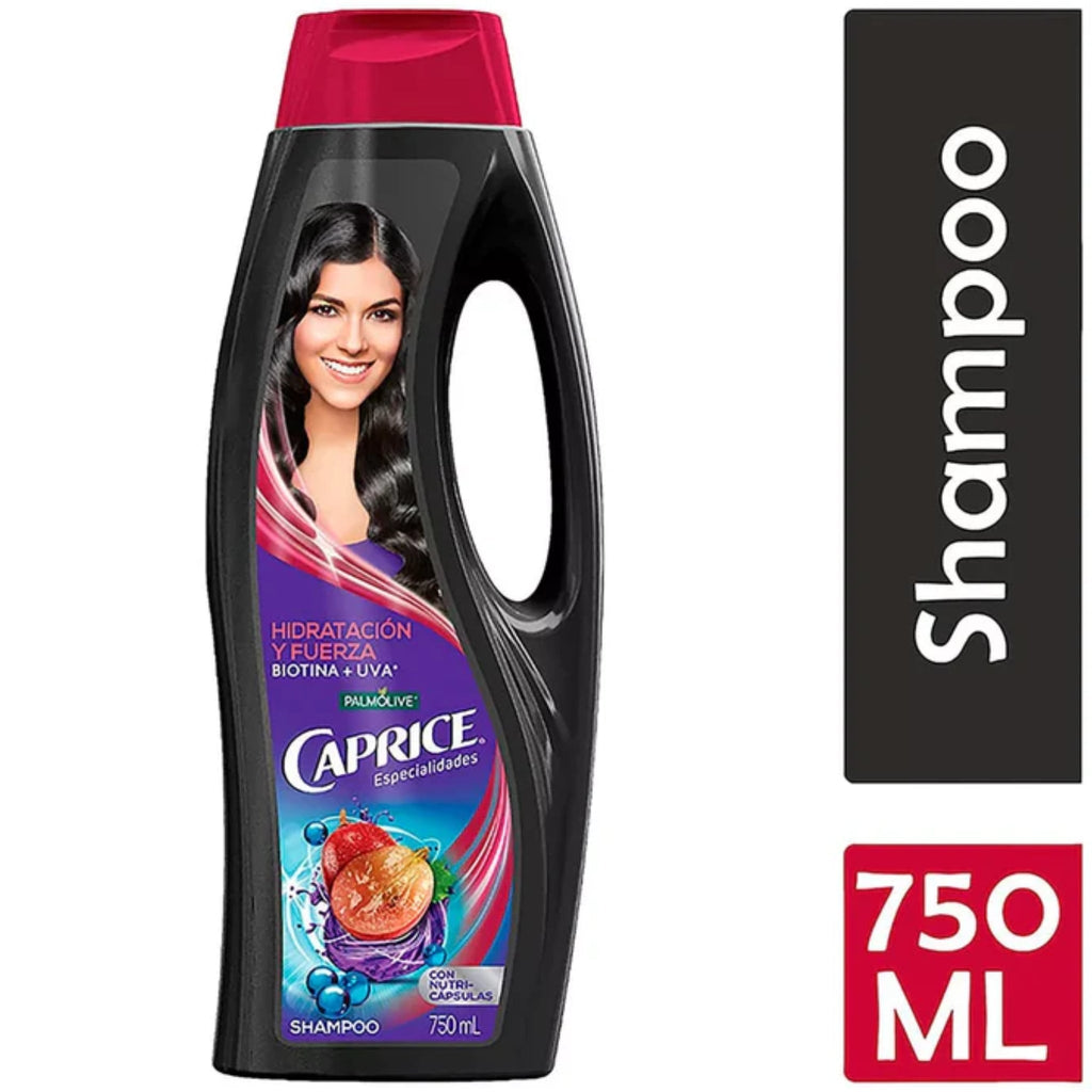 Caprice Shampoo Hidratación y Fuerza (Biotina + Uva), 750ml (Pack of 6 ...