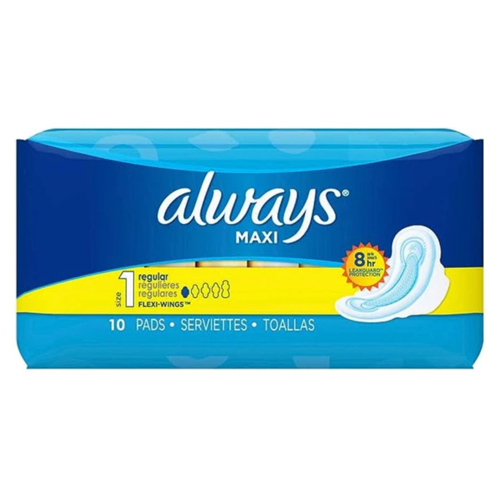 Always Maxi Regular with Flexi-Wings Size 1 Sanitary Pads, 10 ct ...