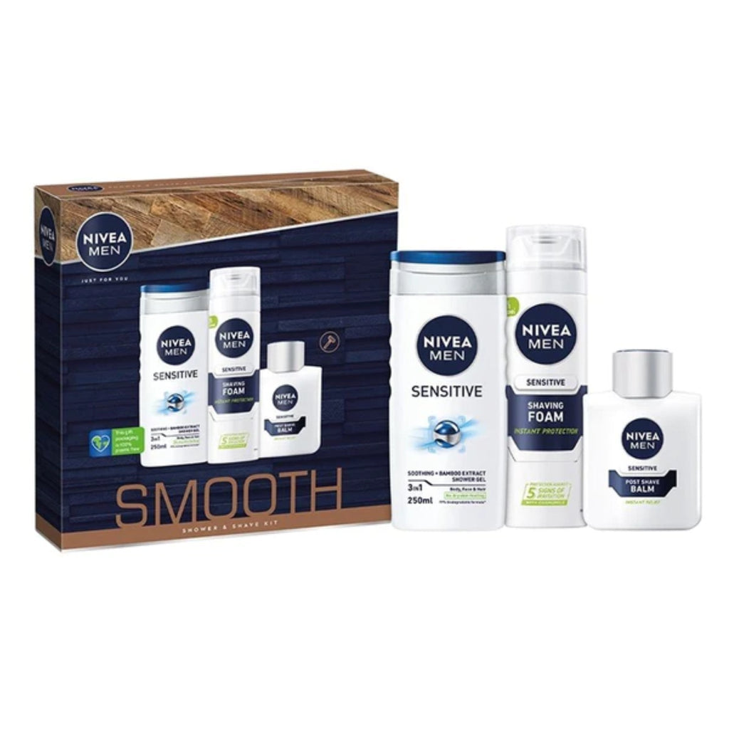 Nivea Men Just For You Smooth Shower & Shave Kit (Foam, Gel, Balm) (Pa ...