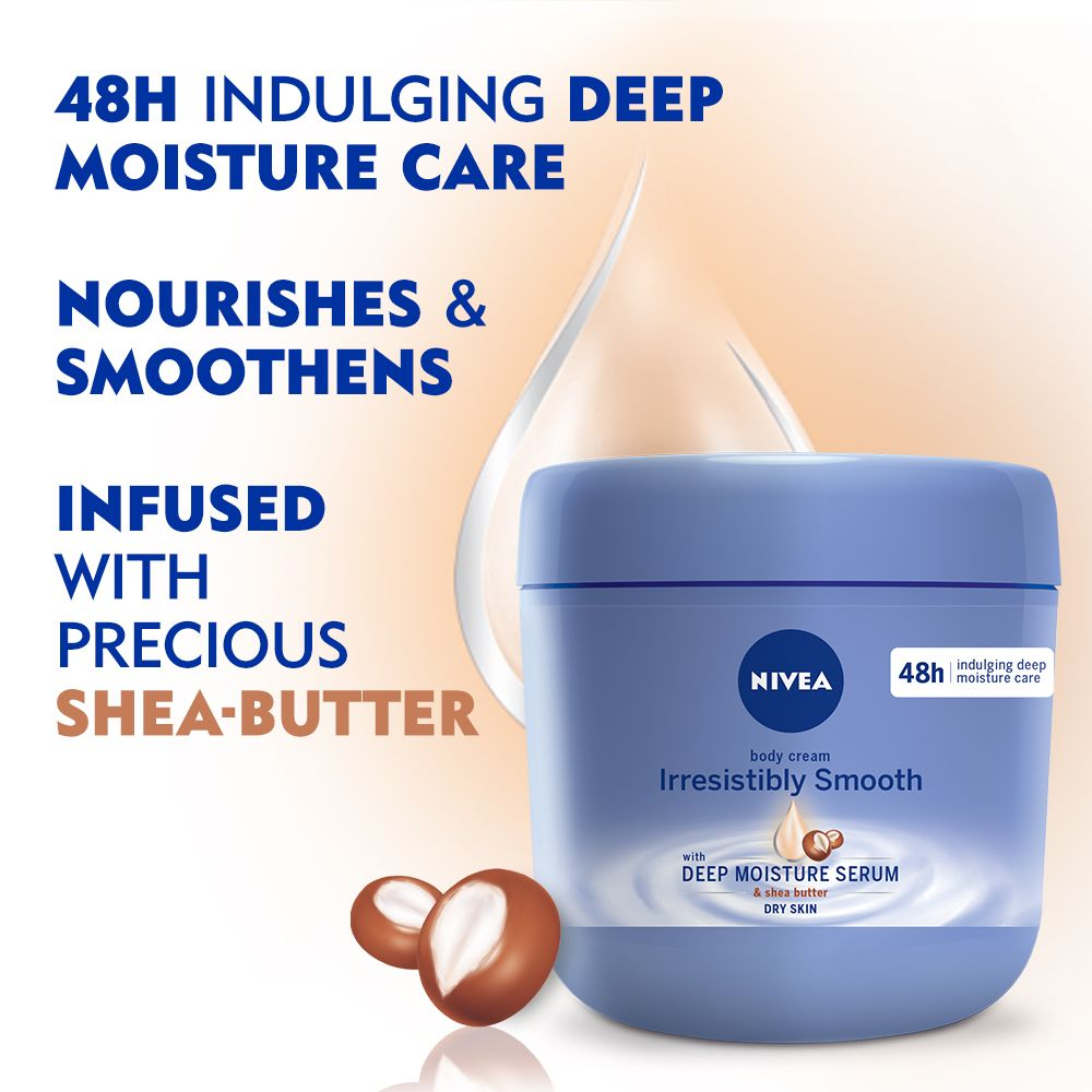 Nivea Irresistibly Smooth Body Cream w/ Shea Butter, 13.5oz (400ml ...