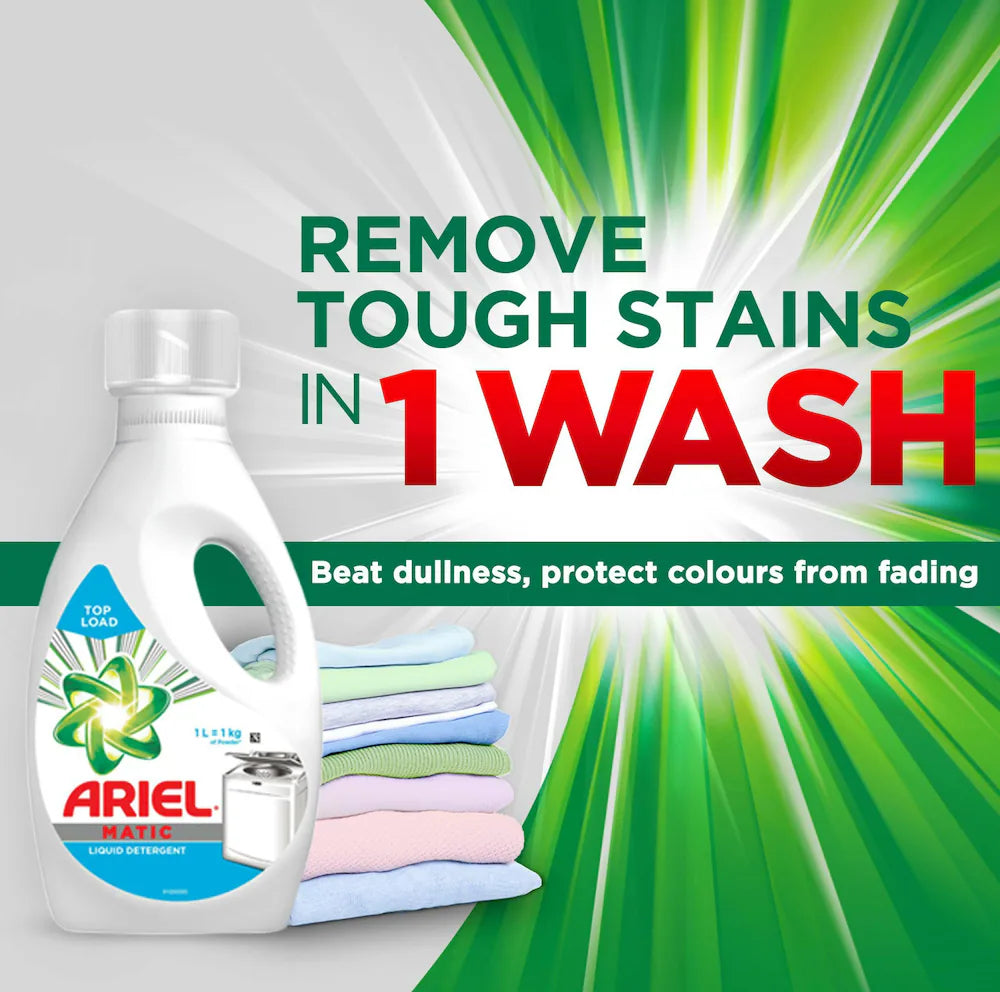 Ariel Matic Liquid Top Load Laundry Liquid Detergent, 1 Liter – MarketCOL