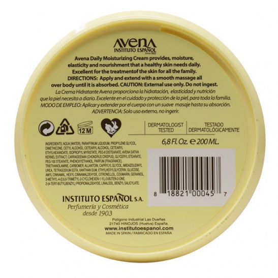 Avena Instituto Español Moisturizing Hand & Body Cream, 6.8oz 200ml (P ...