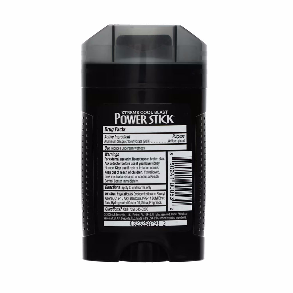 Power Stick Xtreme Cool Blast Antiperspirant Deodorant, 1.7oz (48g ...