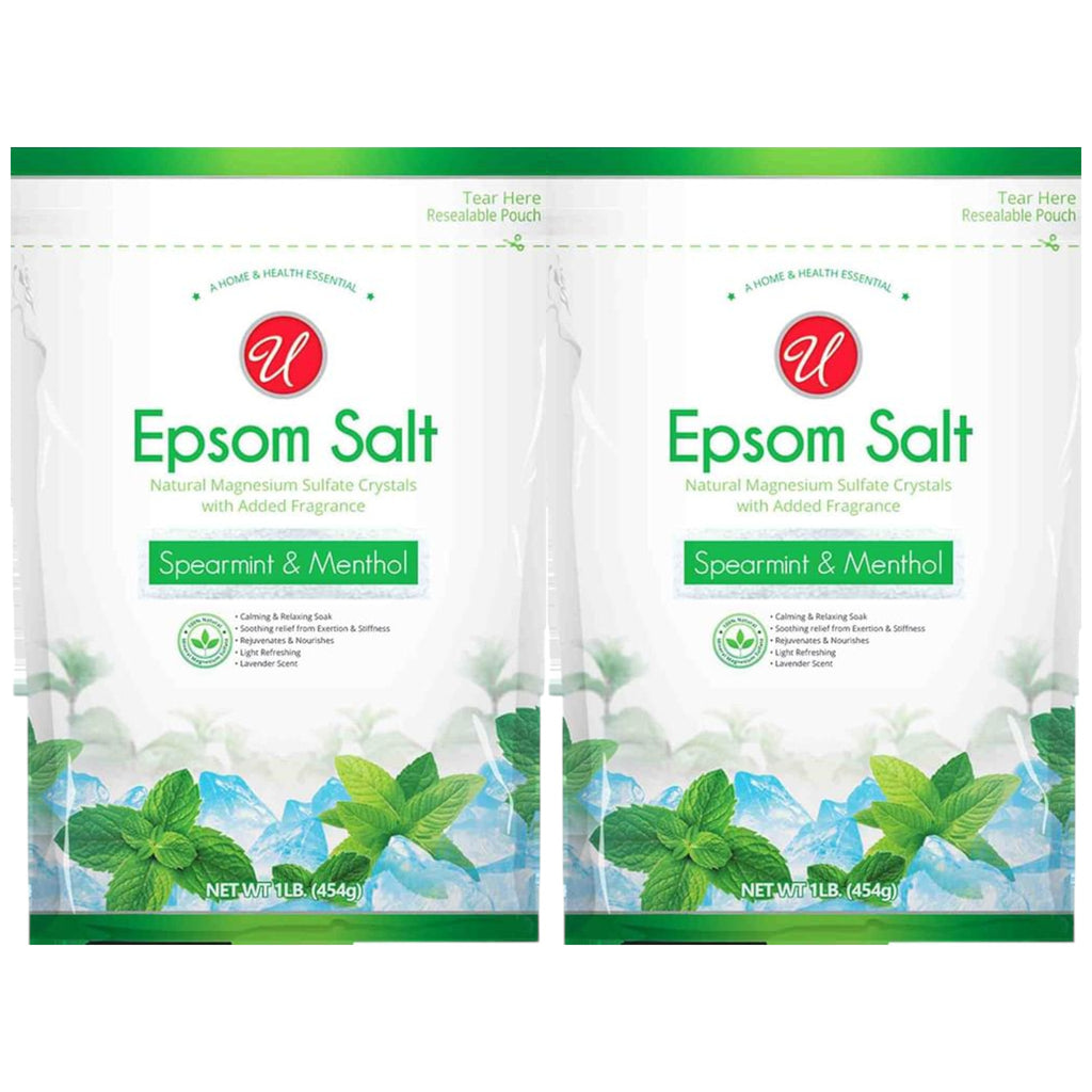 Spearmint & Menthol Epsom Salt, Natural Magnesium Sulfate, 1lb (Pack o ...