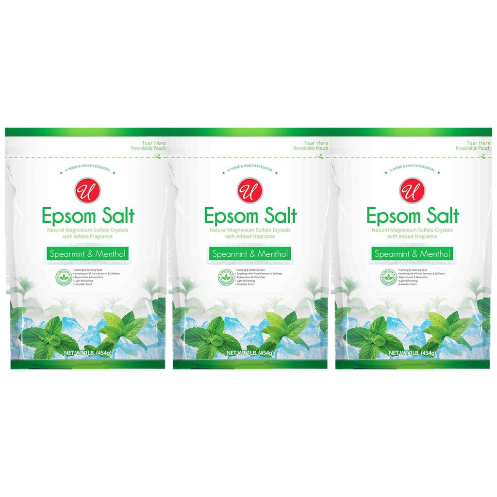 Spearmint & Menthol Epsom Salt, Natural Magnesium Sulfate, 1lb (Pack o ...
