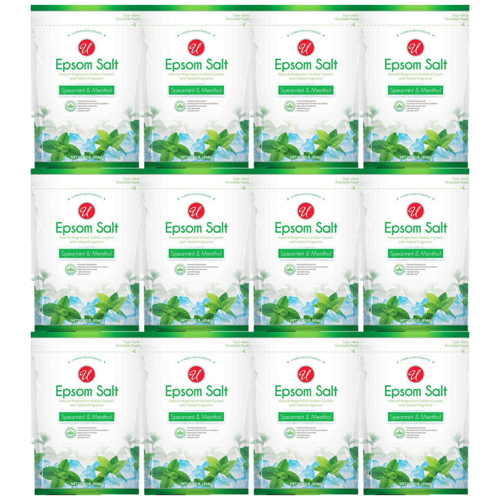 Spearmint & Menthol Epsom Salt, Natural Magnesium Sulfate, 1lb (Pack o ...