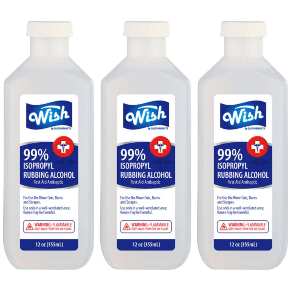 99% Isopropyl Rubbing Alcohol First Aid Antiseptic, 12oz. (355ml) (Pac ...
